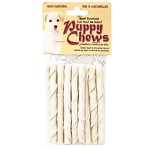 Funchew Pp-010871 Natural Flavor 5" Rawhide Puppy Or Small Dog Twisted Chew (20 Pack), Small