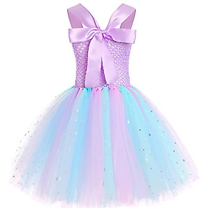 Koatobbor Girls Mermaid Costume Mermaid Tutu Dress Color Led Light Up for Halloween Birthday Party 3-8Years