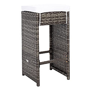 SAFAVIEH Outdoor Collection Horus Grey Brown/White Cushion 7-Piece Dining Set PAT7502C