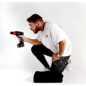 Kneeling Pad Comfort Memory Foam - Extra Thick Knee Cushion Floor Sitting for Work, Mechanics, Construction, Gardening, Yoga, Bath Kneeler for Baby Bath -Provide Support for Knees & Elevation (Black)