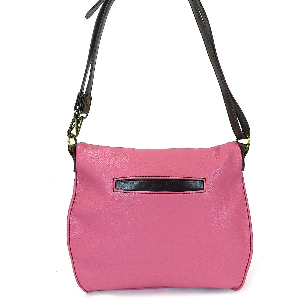 Chala Charming PINK Crossbody Bag With Flap Top and Zipper Cross-Body Purse or Shoulder Handbag with Sunflower Coin Purse- Pink (Sunflower)