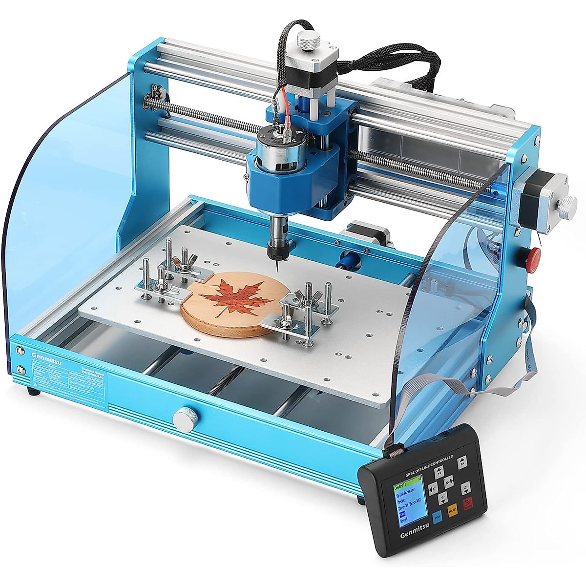 Genmitsu 3018-PROVer V2 Upgraded Desktop CNC Router Machine with GRBL Offline Control, Limit Switches & Emergency-Stop, XYZ Effective Working Area 284 x 180 x 40mm (11.2 x 7.1 x 1.6 inches)