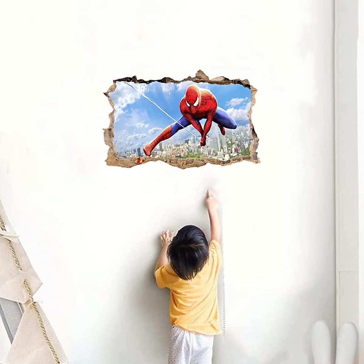 LSXYJ Spiderman Wall Stickers for Bedroom, Spiderman Poster Boys Kids Room Decor, Decorations for Bedroom Wall Decor, Spiderman Stickers Playroom Wall Decor
