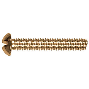 The Hillman Group 2010 8-32 x 2 Brass Round Head Slotted Machine Screw 16-Pack