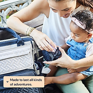 BabbleRoo Diaper Bag Backpack, Multifunction Large Bags with Changing Pad & Stroller Straps & Pacifier Case, Unisex Stylish Travel Back Pack Nappy Changing Bag for Moms Dads (gray)