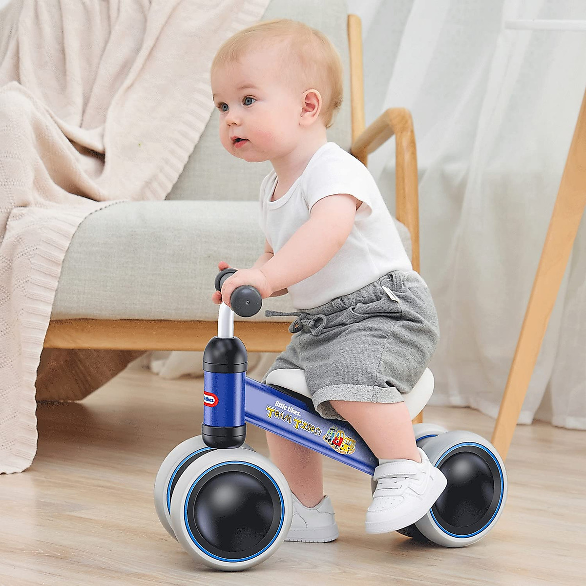 Little Tikes Baby Balance Bike 1 Year Old Boy Birthday Gifts Toddler Toys, Donico Uno All'inizio Gift for Boys Girls 10-24 Months Baby First Bike Indoor Outdoor Riding Toy, First Birthday Gifts (Blue)