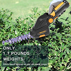 GARCARE 2 in 1 Grass Shear Cordless 7.2V Bush Timmer Handheld Grass Cutter for Shrub, Garden and Lawn Built-in 1500mAh Lithium Battery with 60min Fast Charger