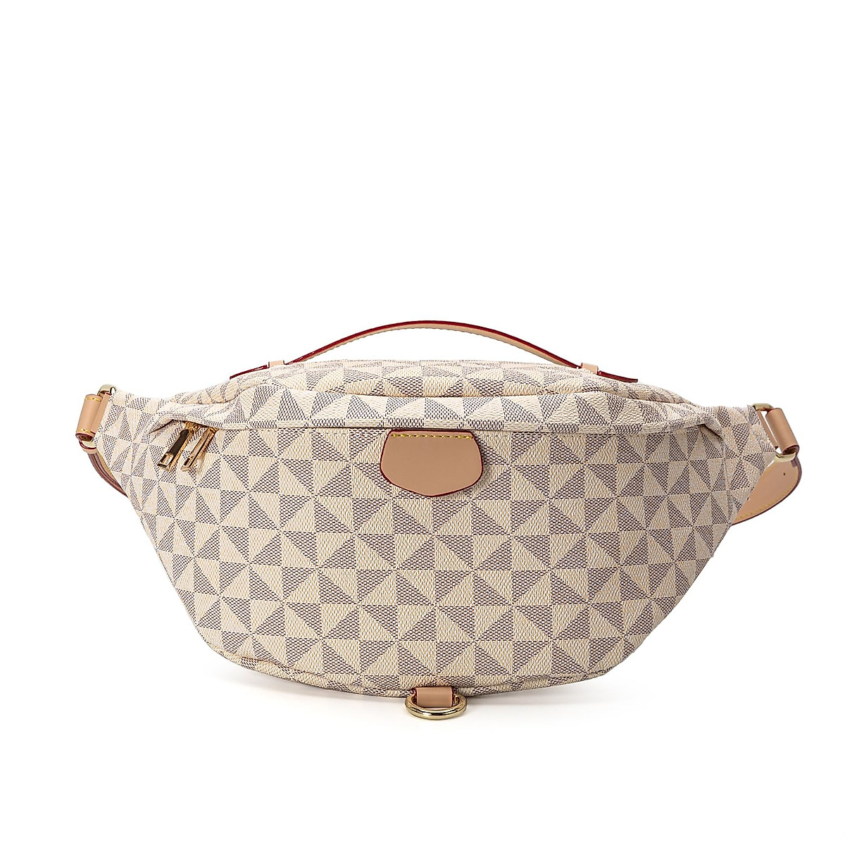 Sling Bag for Women Small Belt Chest Bum Bag Checkered waist Fanny Pack Crossbody for women Designer-Perfect for On-the-Go Style (White 1)