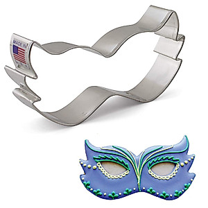 Mardi Gras Mask Cookie Cutter, 4.5" Made in USA by Ann Clark
