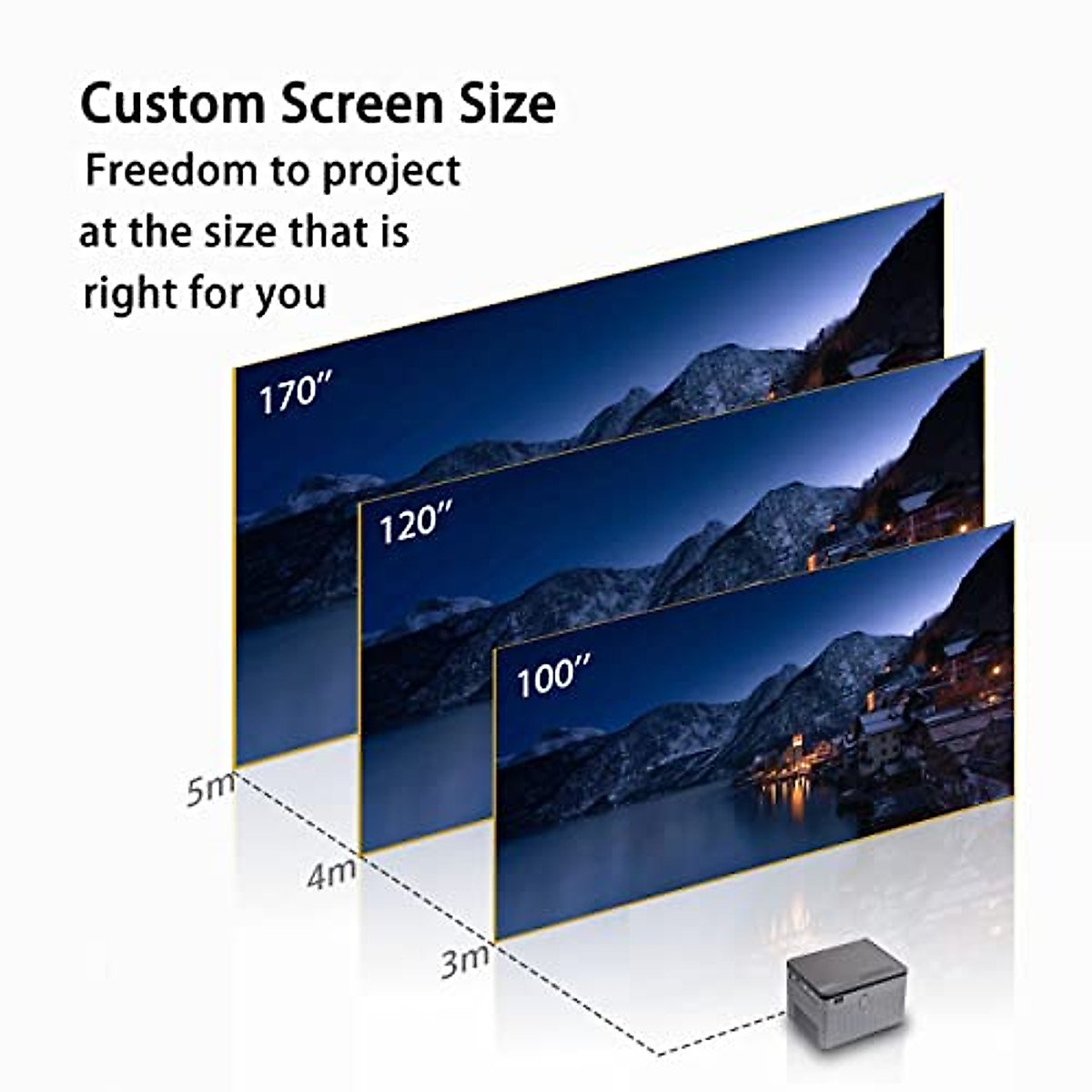 5G Mini Projector Portable with WiFi and Bluetooth, 6500 Lumens 1080P HD Movie Projector for iPhone, Laptop, PS5, XOBX, Fire Stick