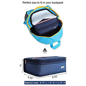 MIER Portable Thermal Insulated Cooler Bag Mini Lunch Bag and 2 Compartment Lunch Bag