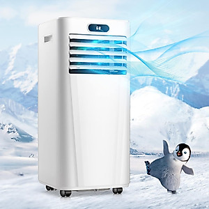 Kismile 8,000BTU Portable Air Conditioner with Built-in Dehumidifier Function, Fan Mode,Portable Ac Unit with Remote Control, Floor Air Conditioner for Room/Office/Dorm/Bedroom