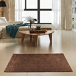 Furnish my Place Modern Plush Solid Color Rug - Brown, 3' x 4', Pet and Kids Friendly Rug. Made in USA, Rectangle, Area Rugs Great for Kids, Pets, Event, Wedding