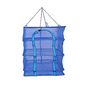 Wedhapy 4 Layers Drying Foldable Mesh Vegetable Fish Dishes Mesh Vegetables Dry Net Basket Drying Rack Net Frame Air Drying Net Food Drying Net Hanging Herb Drying Rack,35 * 35 * 65cm