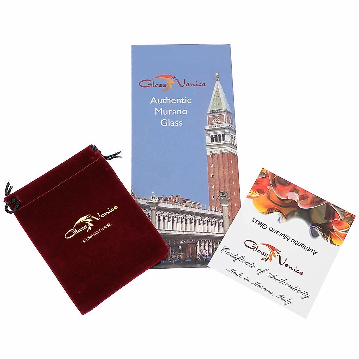 GlassOfVenice Murano Glass Heart Necklace - Klimt