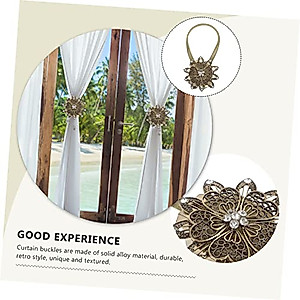 DOITOOL Curtain Tie Window Drapery Holdback Flower Drapery Tiebacks Outdoor Curtain Bedroom Curtain Buckle Curtain Holdbacks Curtain Rope Tie Backs Flower Decor Clip Alloy Magnetic