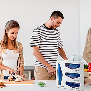 Ziplock Bag Organizer |Storage for Kitchen Drawer or Wall Mount | Acrylic Baggie Container, Plastic Bag Dispenser | Ziploc Holder for Gallon, Quart, Sandwich & Snack | Compatible with Ziploc, Solimo, Hefty & Glad Bags- White