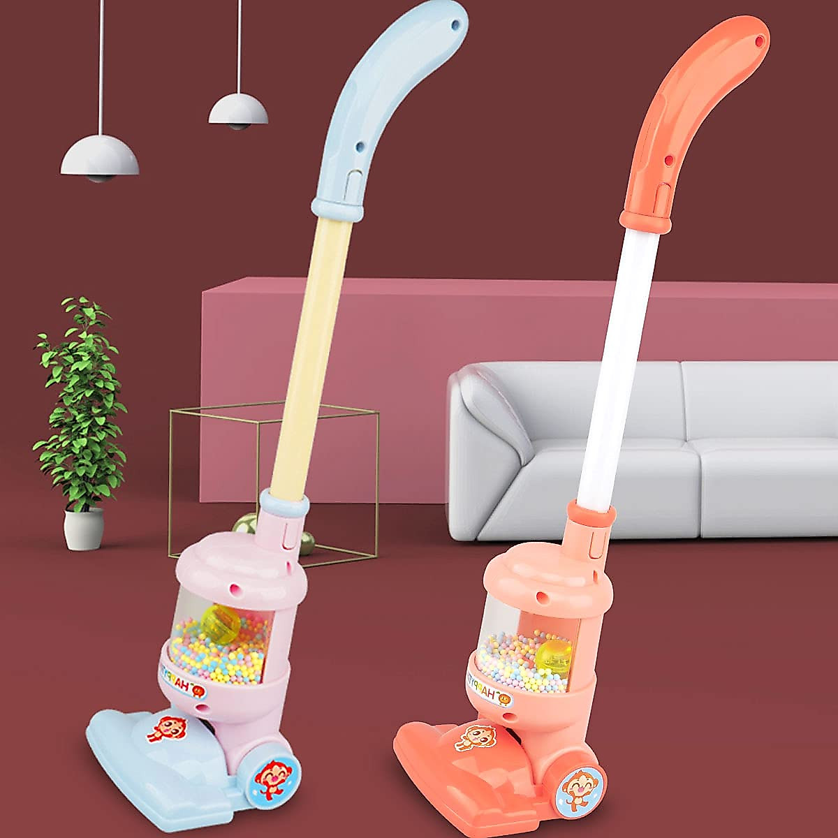 Kids Vacuum Cleaner Toy Pretend Role Play Housekeeping Toys House Cleaning Playset Gifts for Toddlers Boys Girls Learning Toys Blue