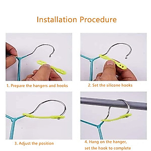 UtySty 20 Pack Clothes Hangers Non Slip Rubber Grips Fixing Strap Band Windproof Hooks Clip Anti-Slip Off Fixed Buckle Anti-Drop Silicone Strips Hanger Fixation for Outdoor Indoor