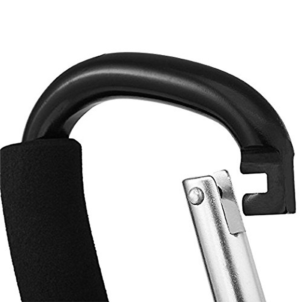 2pcs in Pack Universal Large Buggy Clip Pram Pushchair Shopping Bag Hook Carabiner (Black 14cm)