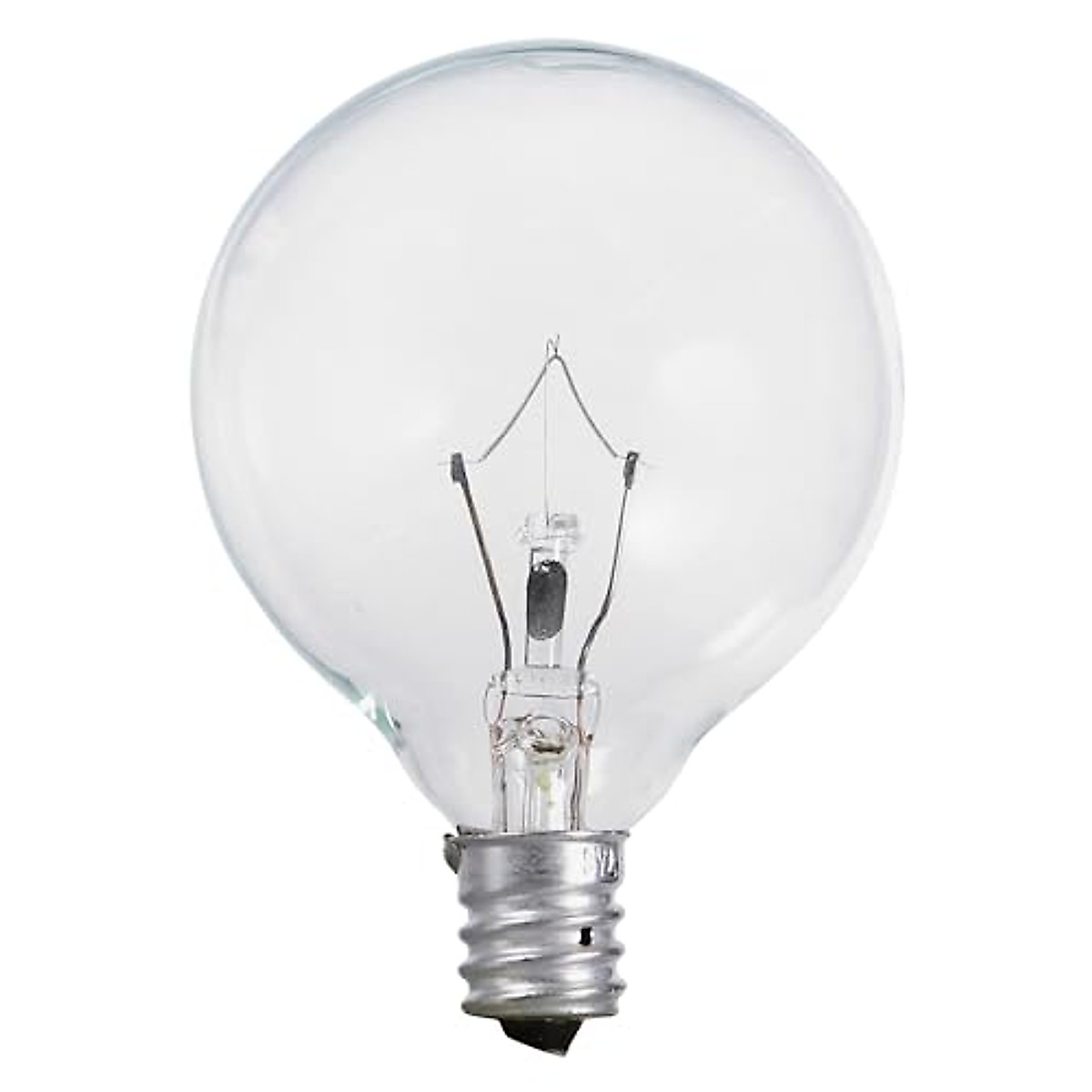 Sylvania Incandescent 25W G16.5 Decor Globe Light Bulb, E12 Candelabra Base, Clear Finish 2850K Warm White, 6 Pack