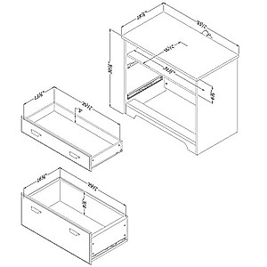 South Shore Versa 2-Drawer File Cabinet, Weathered Oak