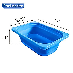 Beright Collapsible Storage Bin, Wash Basin Folding Dish Tub Sink, Space Saving for Dishing, Fruit, and Camping, Hiking and Home, 1 Pack, Blue, Small