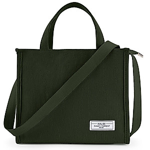 KALIDI Tote Bag Women Large Corduroy Bag Fashion Crossbody Shoulder Tote with Zipper Pockets Women Handbag Big Hobo Purse