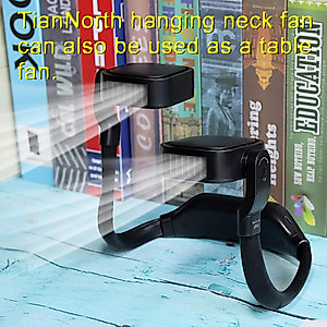TianNorth Neck Fan 4000mAh with 3 Wind Speeds USB Rechargeable,Hands-Free Portable Personal Fan for Home, Office, Travel, Sport, Outdoor Activities (Black1)