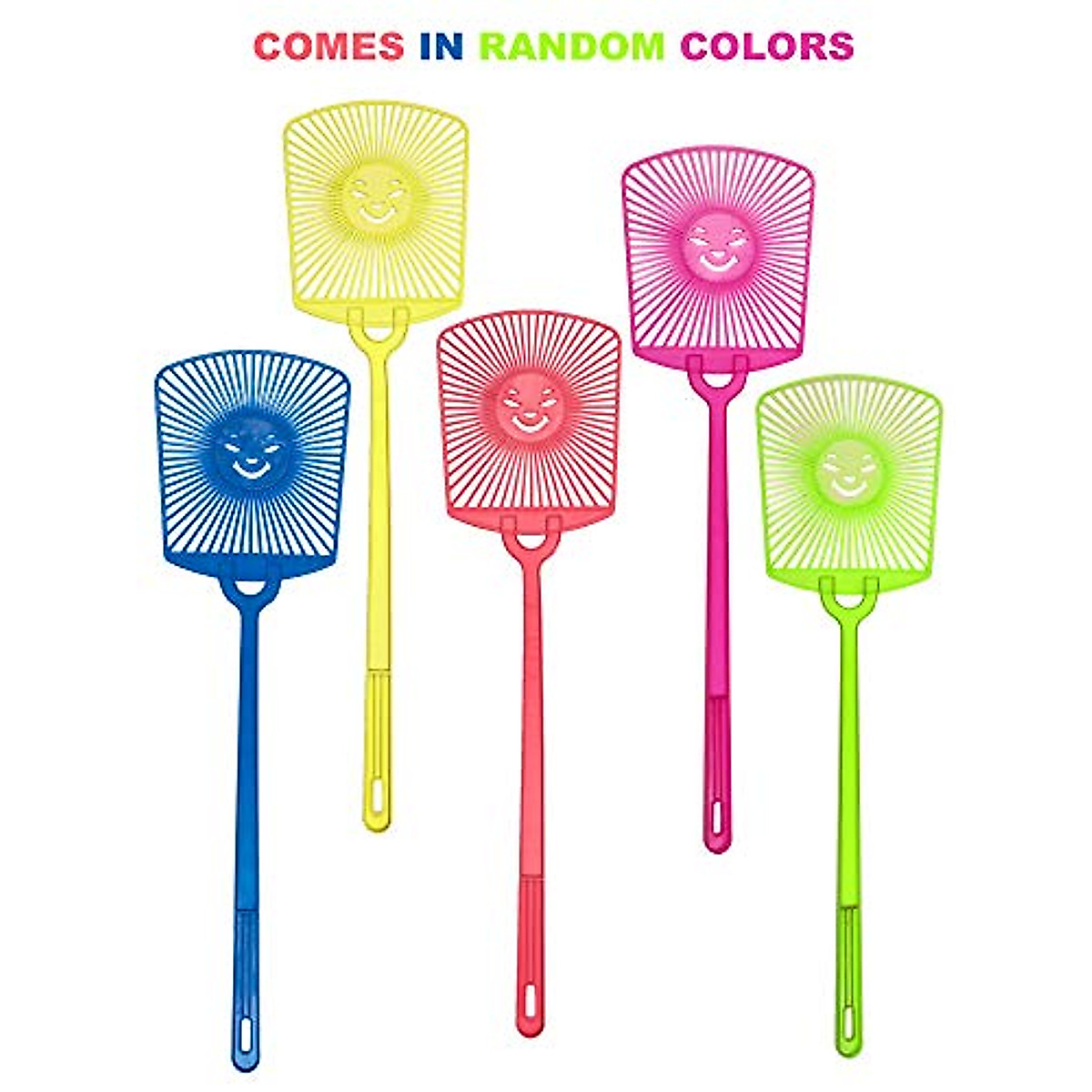 FRASTO Rubber Fly Swatter - Fly Swatter Plastic - Fly Swatter Heavy Duty - Fly Swatter Long Handle Fly Swatter Pack of 3 - Fly Swatters Bulk
