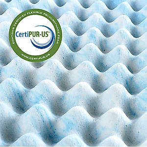 ZINUS 1.5/2/3/4-inch Swirl Gel Cooling Memory Foam Mattress Topper, Cooling Airflow Design, CertiPUR-US Certified (3 in, King) & 1.5/2/3/4-inch Swirl Gel Cooling Memory Foam Mattress Topper