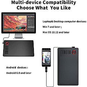 VEIKK A15Pro Graphics Drawing Tablet 10 x 6 Inch Digital Pen Tablet with 12 Shortcut Keys -1 Quick Dial and Battery-Free Passive Stylus,Supports Tilt Function,for Mac/Chrome/Windows/Linux/Android OS