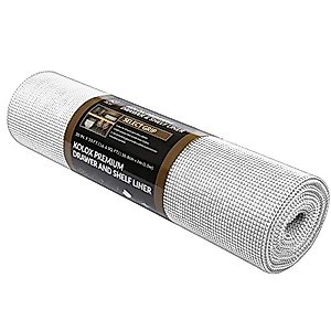 KOOCHUWAH Drawer and Shelf Liner, Non Adhesive Roll, Durable and Strong, Grip Liners for Drawers, Shelves, Cabinets, Pantry, Storage, Kitchen and Desks (White, 20 Inch x 10FT)