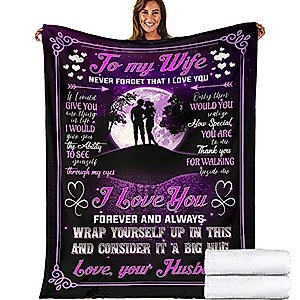 KOXHOX to My Wife Blanket from Husband,Mothers Day Birthday Gifts for Her I Love You Blanket to My Wife Gifts （60 * 80）