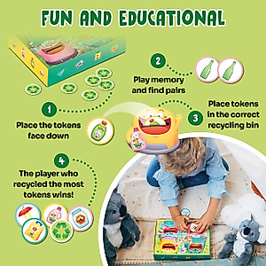 Adventerra Games Hungry Bins - A Family Board Game About Recycling & Composting - Fun & Educational Preschool Games for Boys and Girls - Learning Resources for Kids Ages 3-6