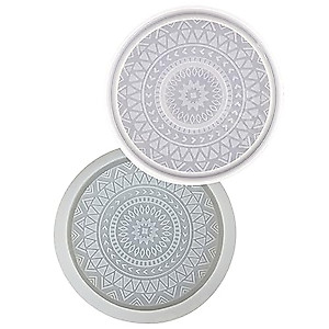 TEHAUX 2pcs House Decorations for Home Tool Tray Silicone Molds Silica Gel Silicone Coaster Mould Coaster Mold Silicone Tray Mold Base Diffuser Stone Epoxy Mold Round Tea Coaster