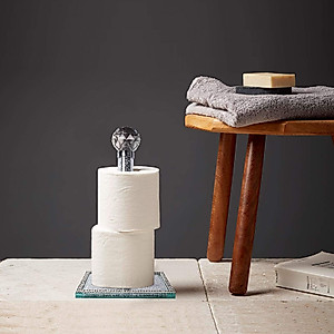 Paper Towel Holder Stand, Silver Countertop Paper Towel Roll Dispenser Holders with Square Base,Tissue Holder Filled with Sparkly Crystal Crushed Diamond House Decor for Kitchen Bathroom, Heavy Weight