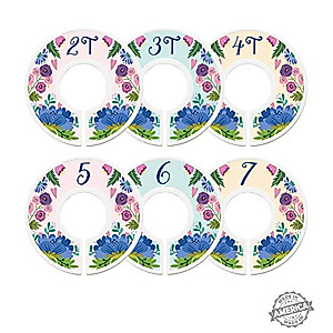 Modish Labels Toddler Clothes Size Dividers, Child Closet Organizers, Size Dividers, Closet Organizer, Closet Dividers, Clothes Organizer, Girl, Boho, Nordic, Flowers (Toddler/Child)