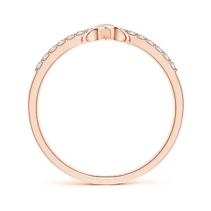 Pure Ignis Round H SI2 Lab Created Diamond Infinity Promise Ring For Her in 14k Rose Gold (Ring For Her Size 6.5) - April Birthstone