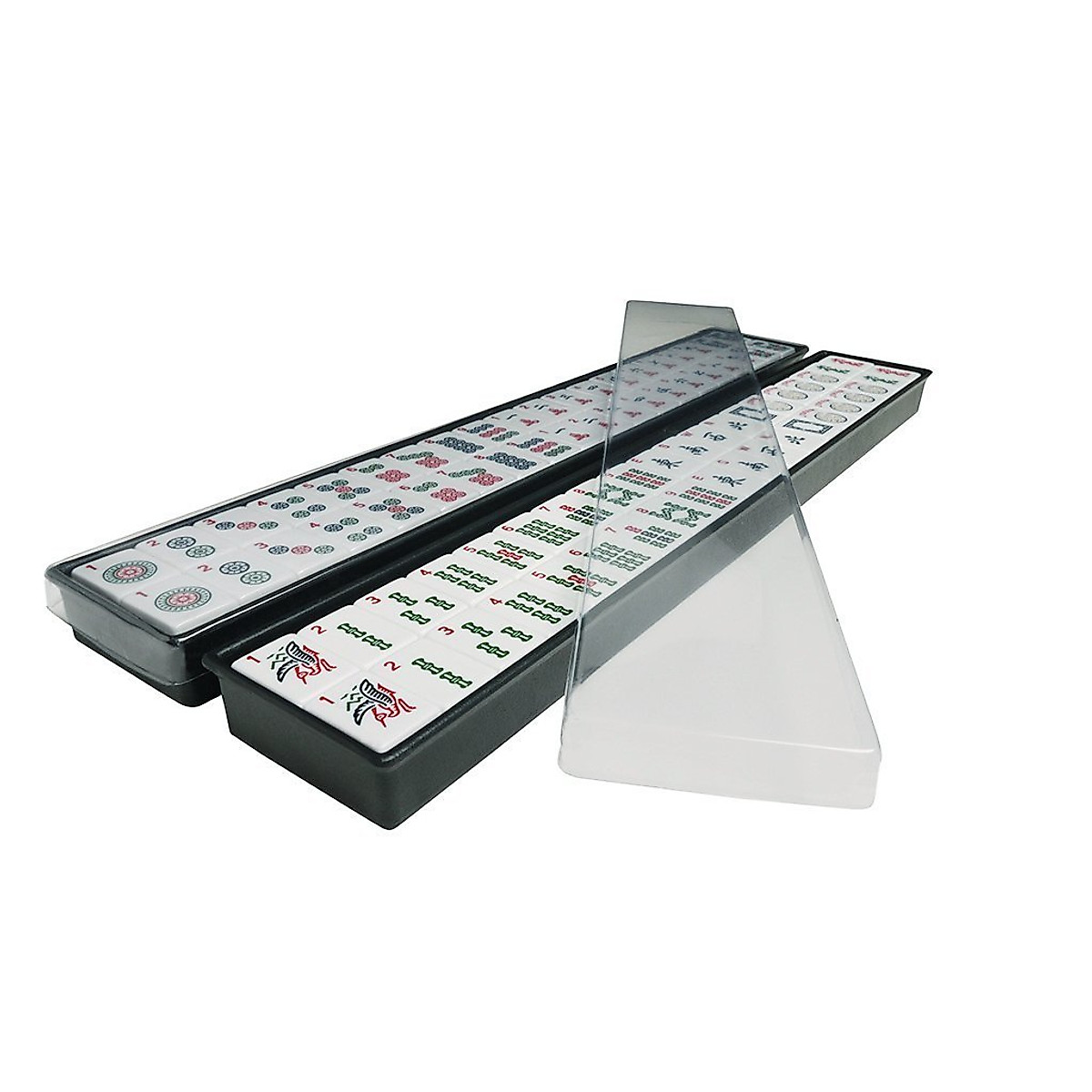 NEW! - American Mahjong Set - 166 White Tiles (All-in-One Rack/Pushers), Silver Aluminum Case - Large Classic Mah Jongg Game Set