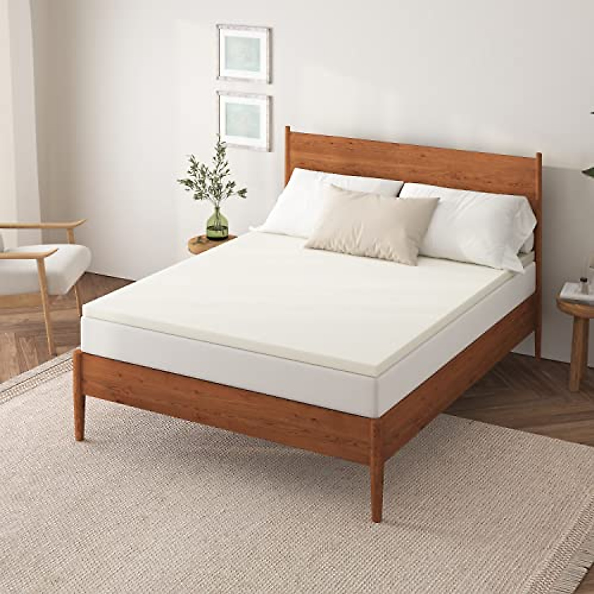 NapQueen 4 Inch Ventilated Memory Foam Mattress Topper, CertiPUR-US Certified, Twin