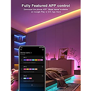 Nexillumi 100 ft LED Lights for Bedroom with Remote Color Changing LED Strip Lights