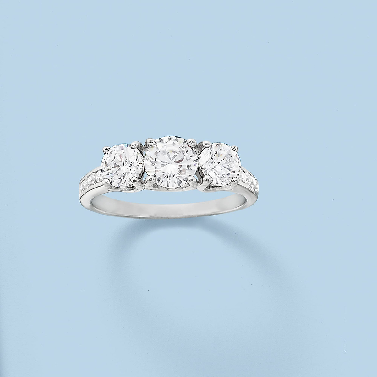 Ross-Simons 1.92 ct. t.w. CZ 3-Stone Ring in Sterling Silver. Size 6