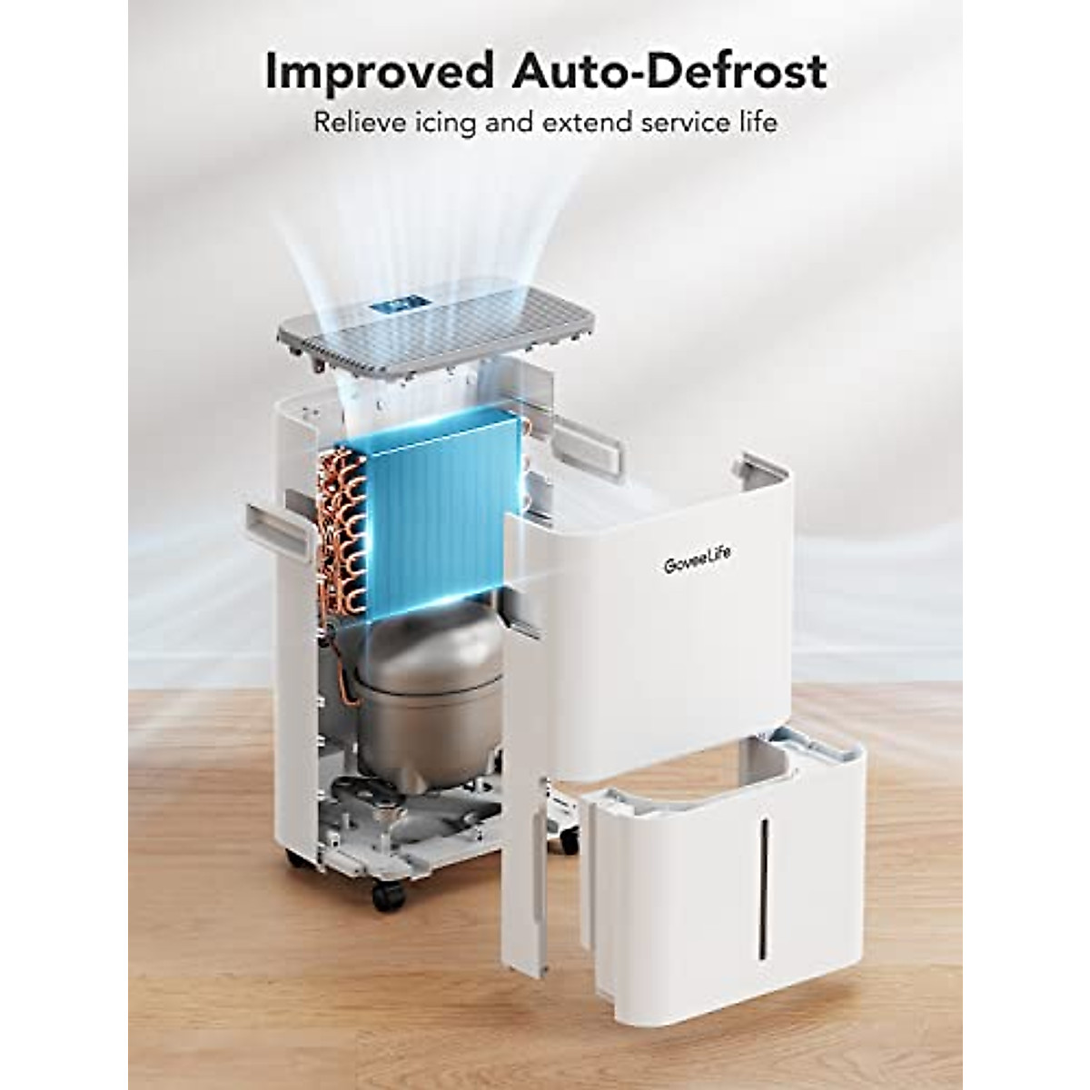 GoveeLife Smart Dehumidifier for Basement Upgraded, Max 50 Pint Energy Star Certified WIFI Dehumidifier with Drain Hose for Continuous Drainage, Remote Control Dehumidifiers for Home, Bathroom, Closet