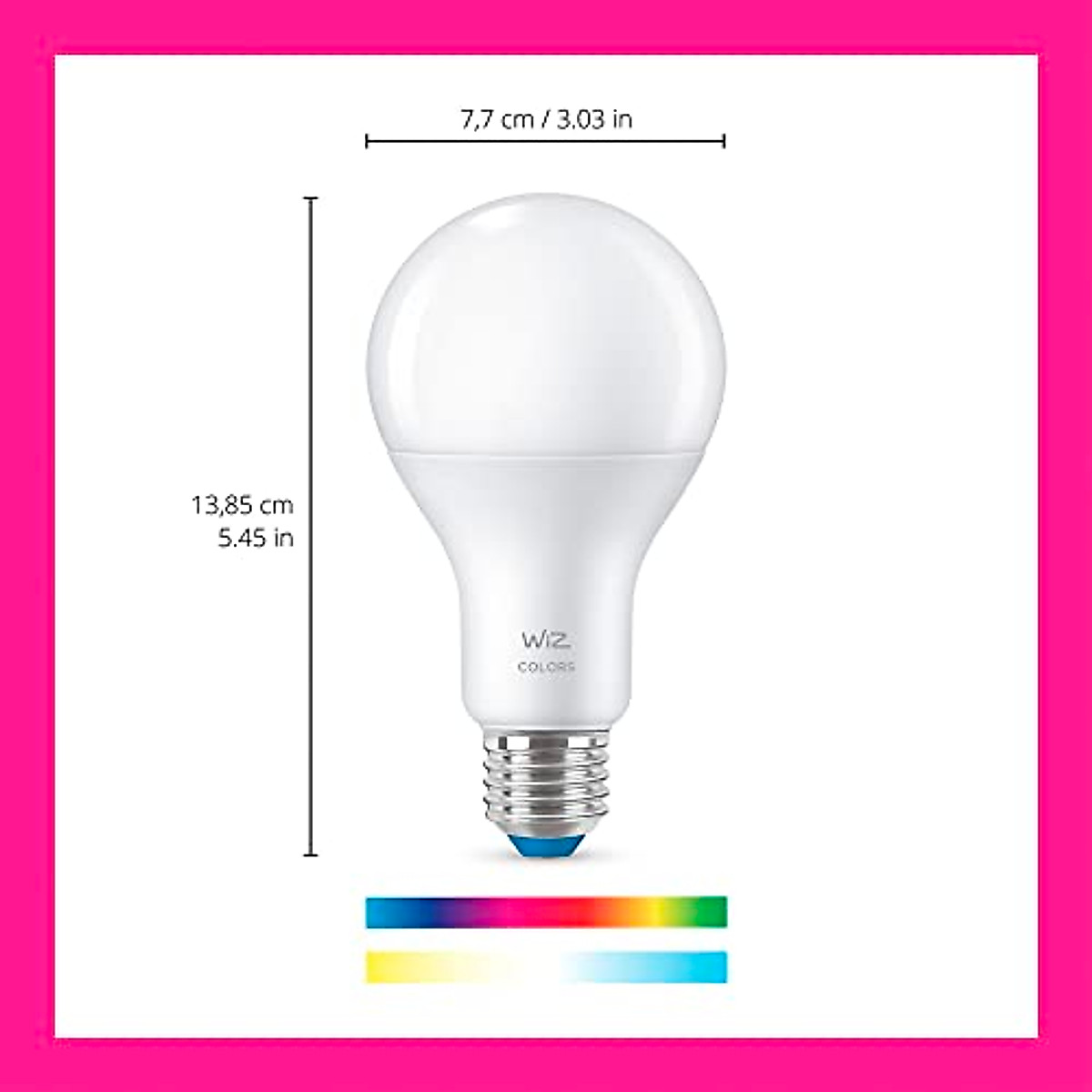 WiZ Connected 100W A21 LED Smart Light Bulbs - Connects to Your Wi-Fi - E26 Smart Bulb - Control with Voice or App + Activate with Motion - Matter Compatible - 1 Pack