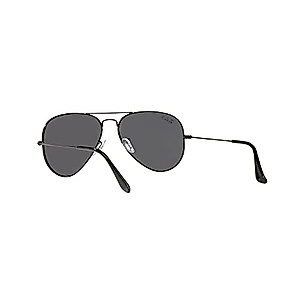 Ray-Ban RB3025 Classic Aviator Sunglasses, Black/Polarized Black, 58 mm