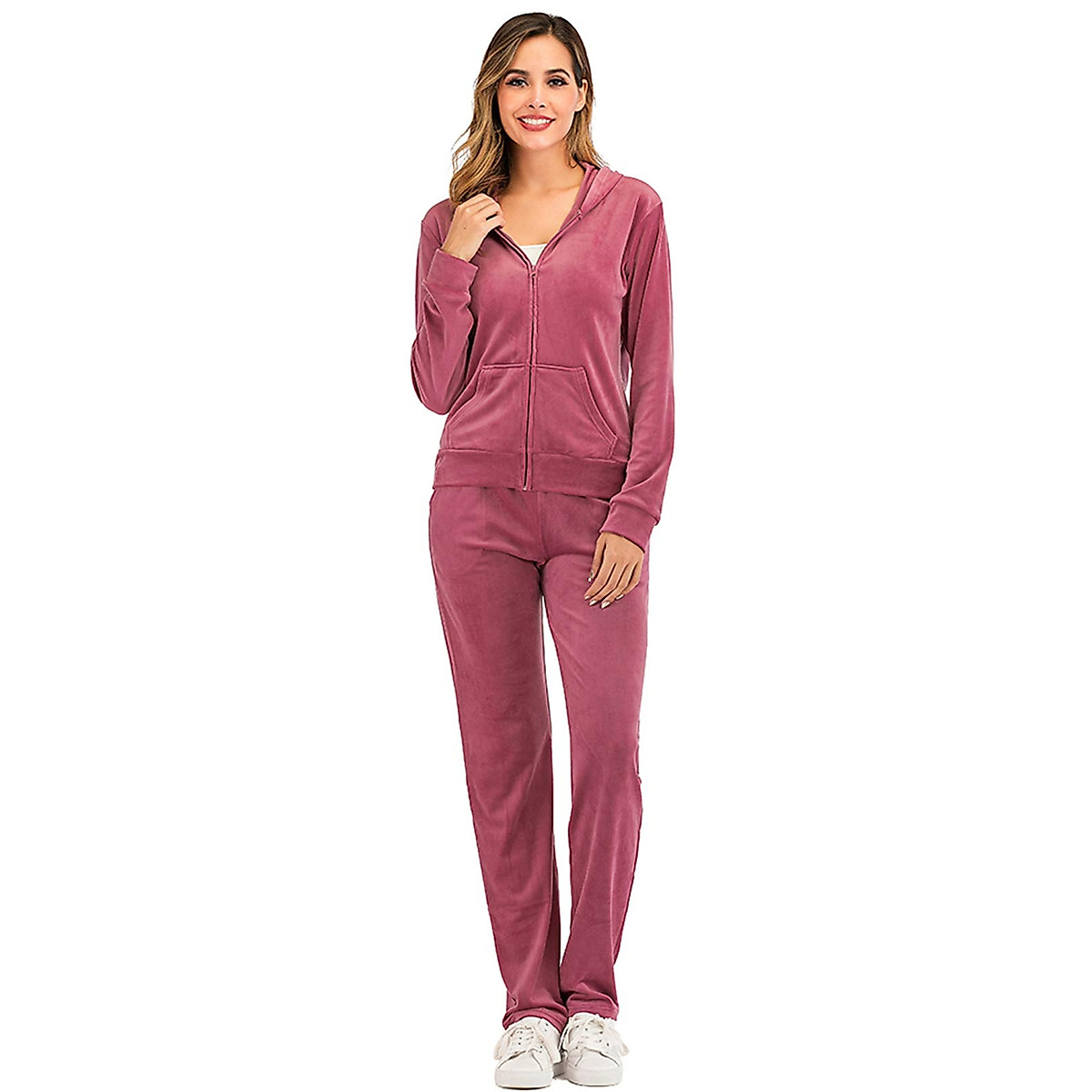 Sweatsuits for Women 2 Piece Tracksuit Sets Jogging Sweat Suits Outfits Zip-Up Hoodie and Sweatpants Red