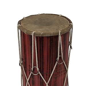 10 x 6 Inch Handmade Wooden & Leather Classical Indian Folk Tabla Drum Set Hand Percussion Drums World Musical Instruments Punjabi Dhol Dholak Dholki Fun Birthday Housewarming Gifts
