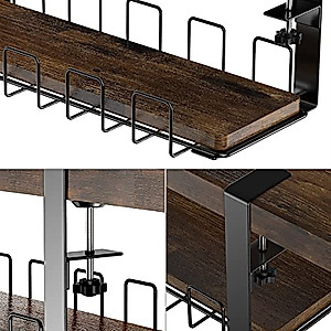 HOYRR Under Desk Cable Management, Under Table Wire Management Tray, Desk Wire Management Organizer, Cable Tray Under Desk, for Desk Office Computer Cable Rack, No Need to Drill Holes (Pack of 1)