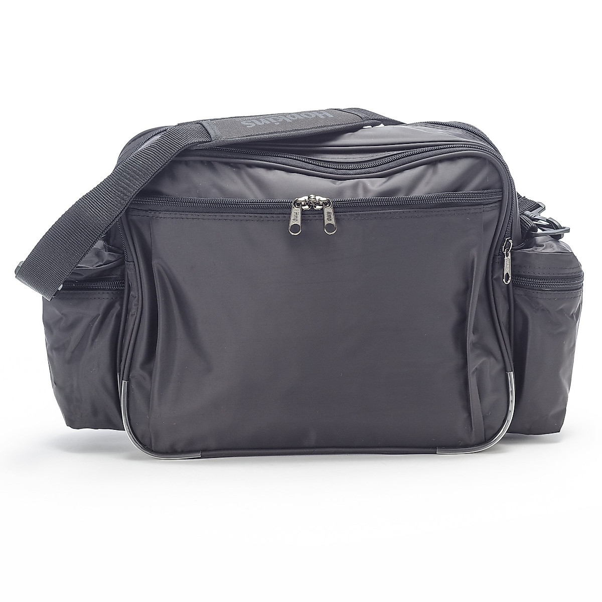 Hopkins Medical Products Original Home Health Shoulder Bag, 70D Waterproof Nylon, Fold-Down Compartment for Easy Access, Adjustable Straps, 14x11x7 inch, Black